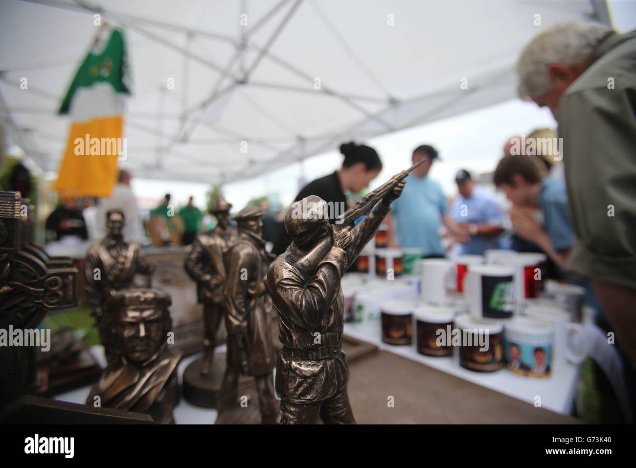 IRA merchandise for sale during the annual Sinn Fein Wolfe Tone ...