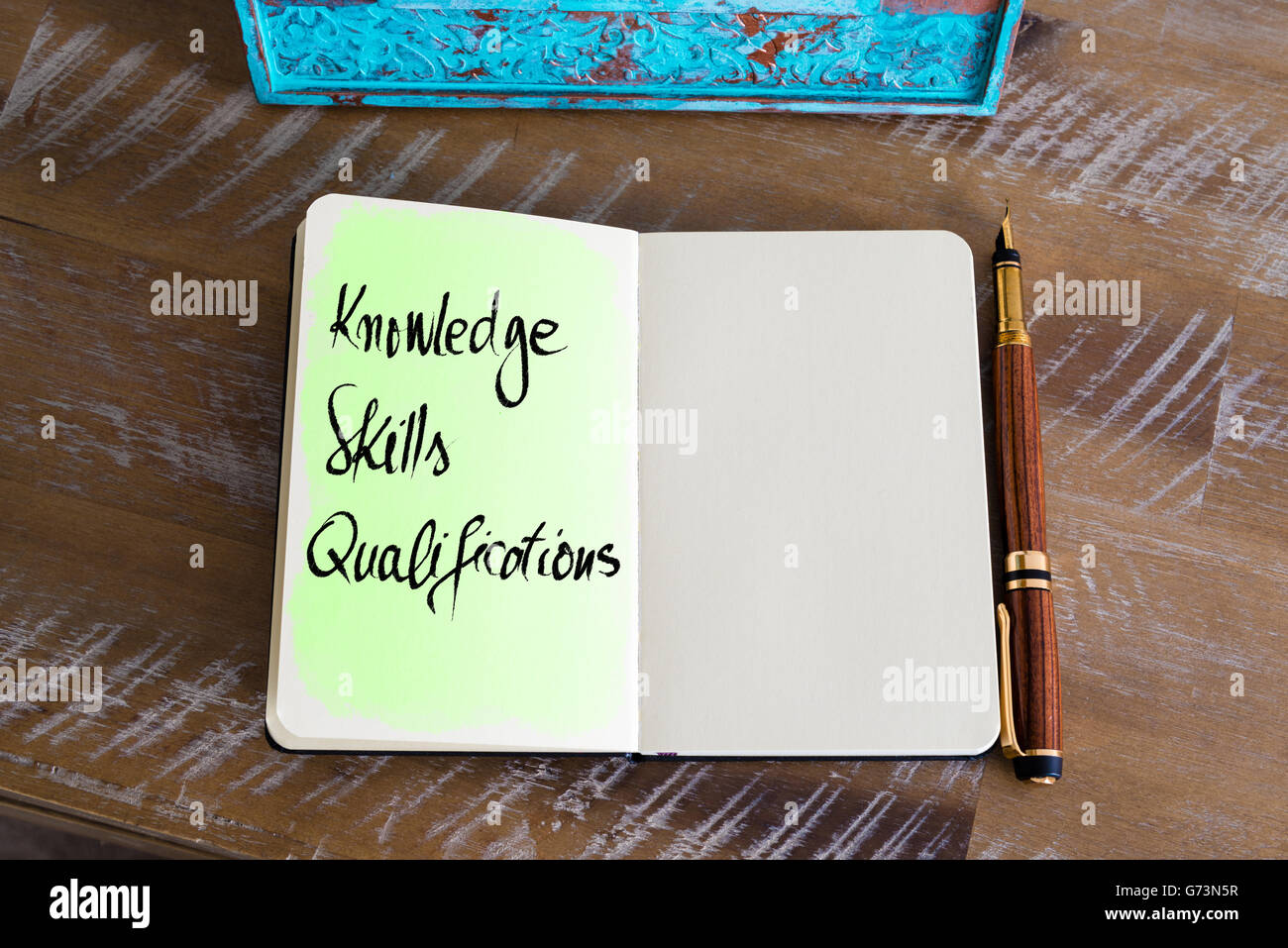 Handwritten Text Knowledge, Skills, Qualifications Stock Photo - Alamy