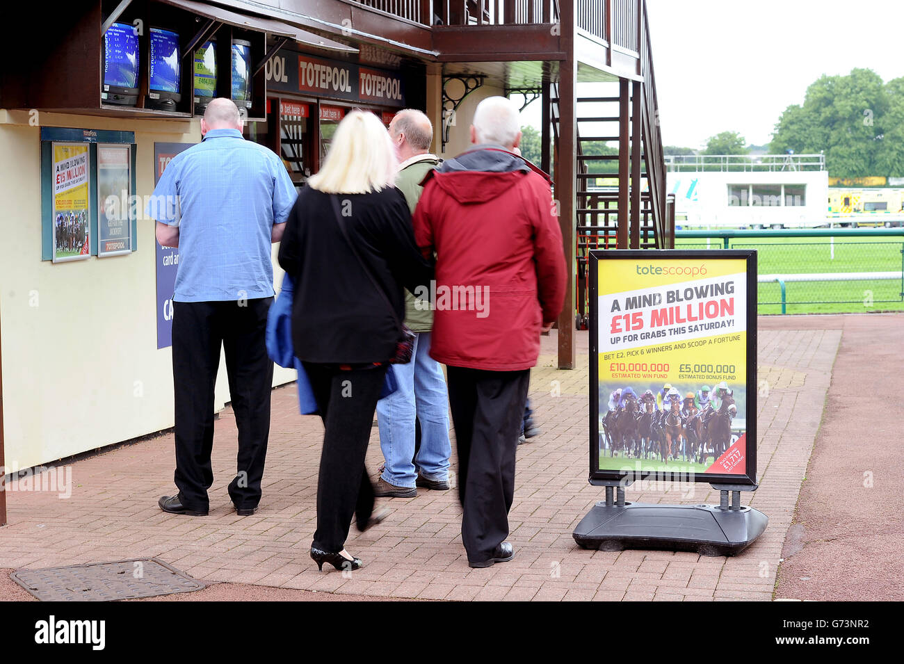 A view of advertising for Betfred's Scoop6 competition Stock Photo - Alamy