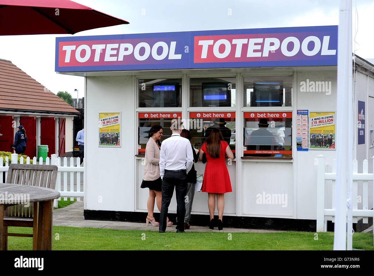 A view of advertising for Betfred's Scoop6 competition Stock Photo - Alamy