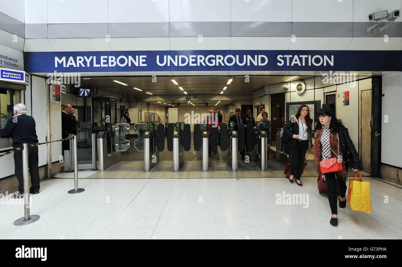 A general view marylebone underground station hi-res stock photography ...