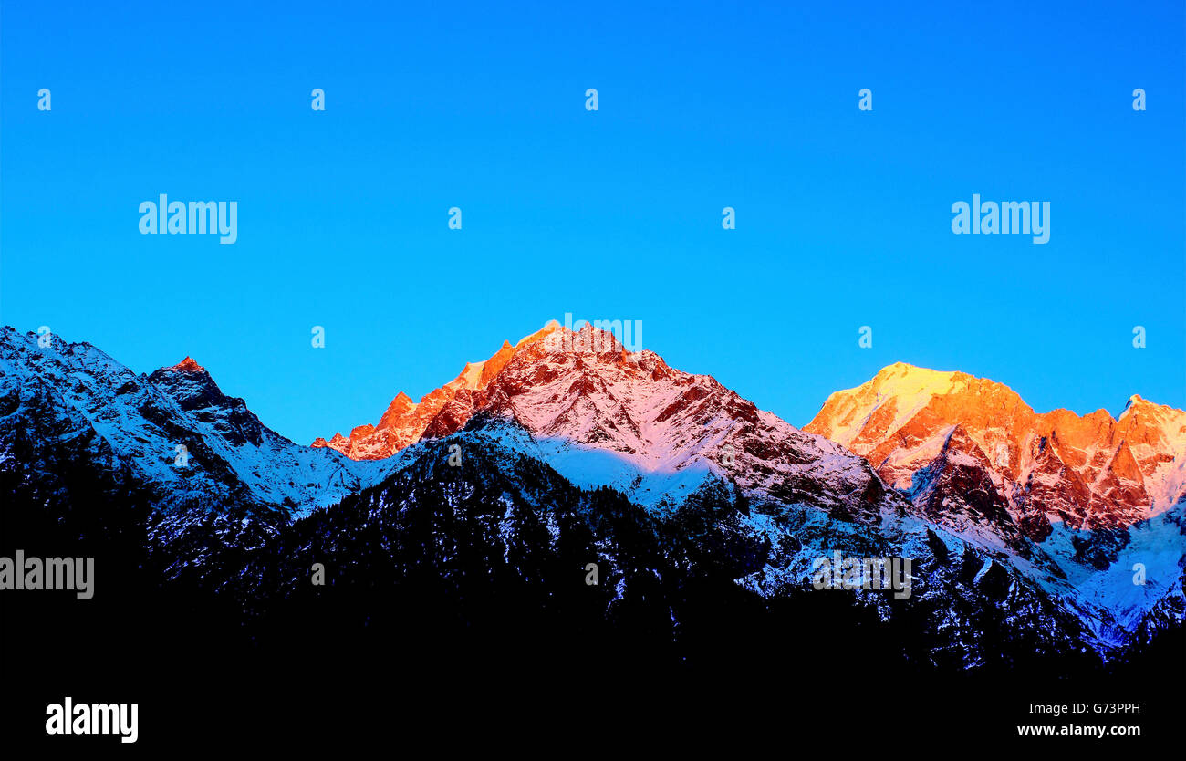 The last light; Kinner Kailash range, Kinnaur Stock Photo - Alamy