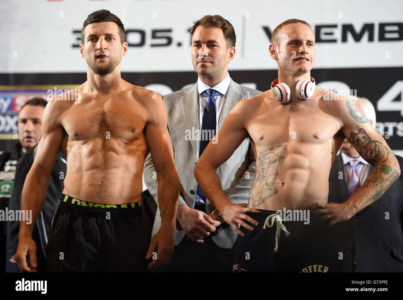 George groves during the weigh in at wembley arena hi-res stock ...