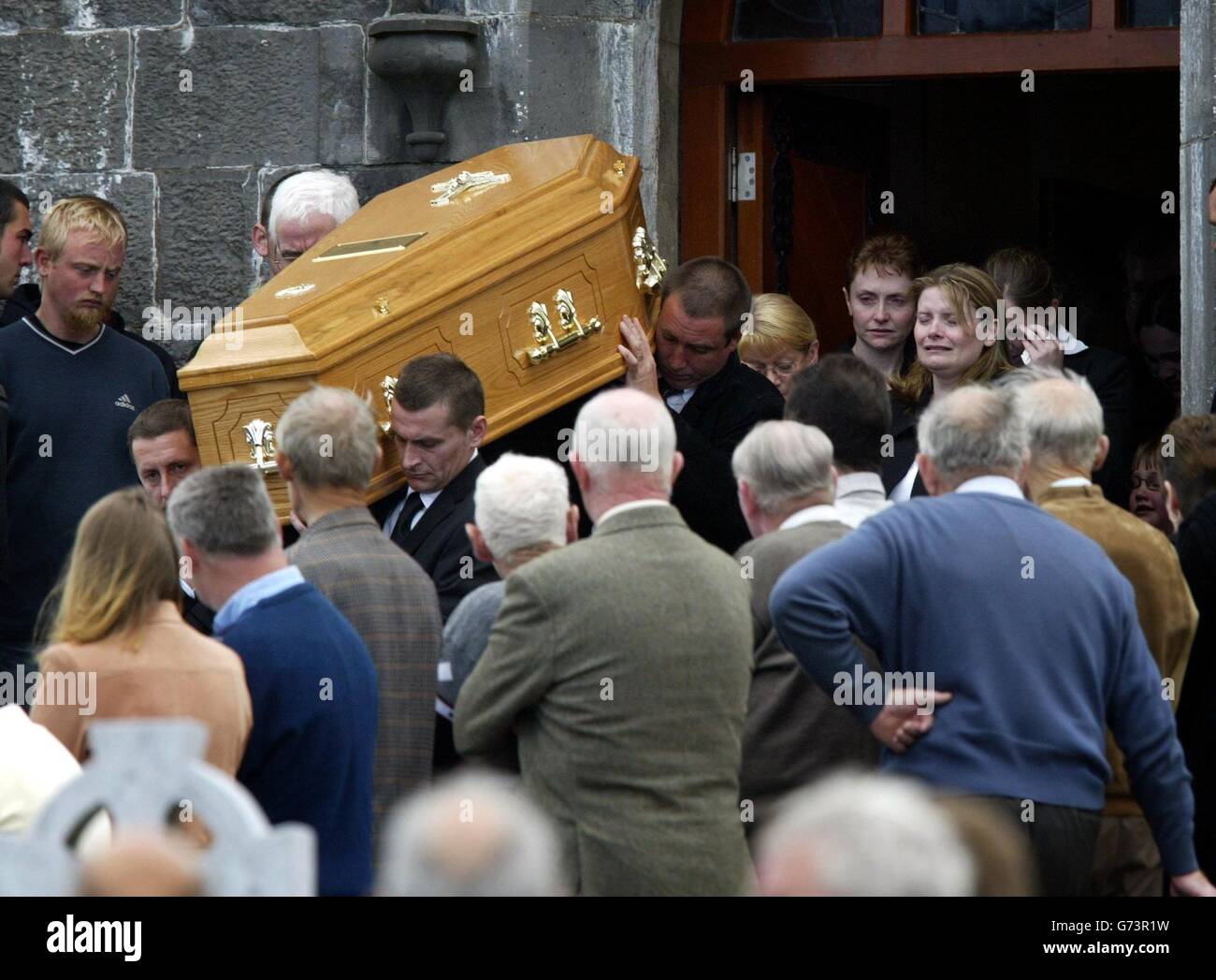 The funeral of Ms Dolores McCrea, leaves St Brigid's church, in ...