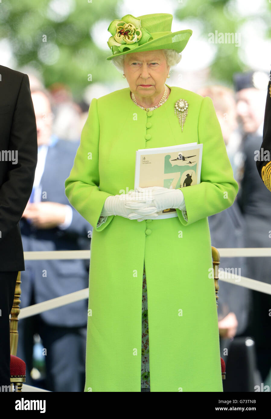 Queen Elizabeth II during a commemorative service to mark the 70th ...