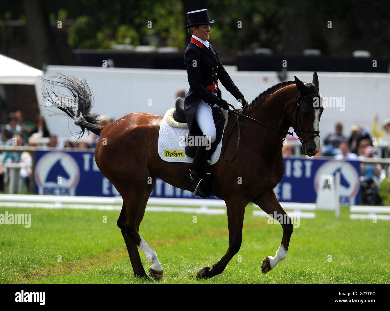 Nicola Wilson riding One Too Many competes in the CCI3* dressage event ...