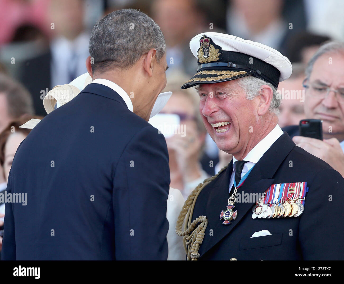 US President Barack Obama meets the Prince of Wales during an ...