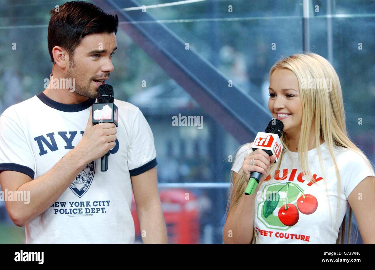 MTV presenter Dave Berry with singer and actress Jennifer Ellison ...