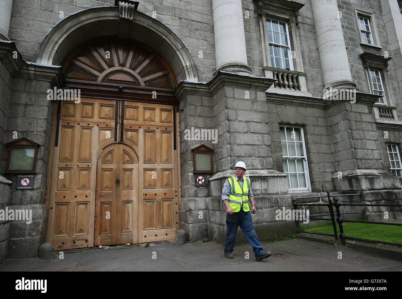Dunwoody & Dobsons carpenter Ian Pickett hangs a new gate at Trinity ...