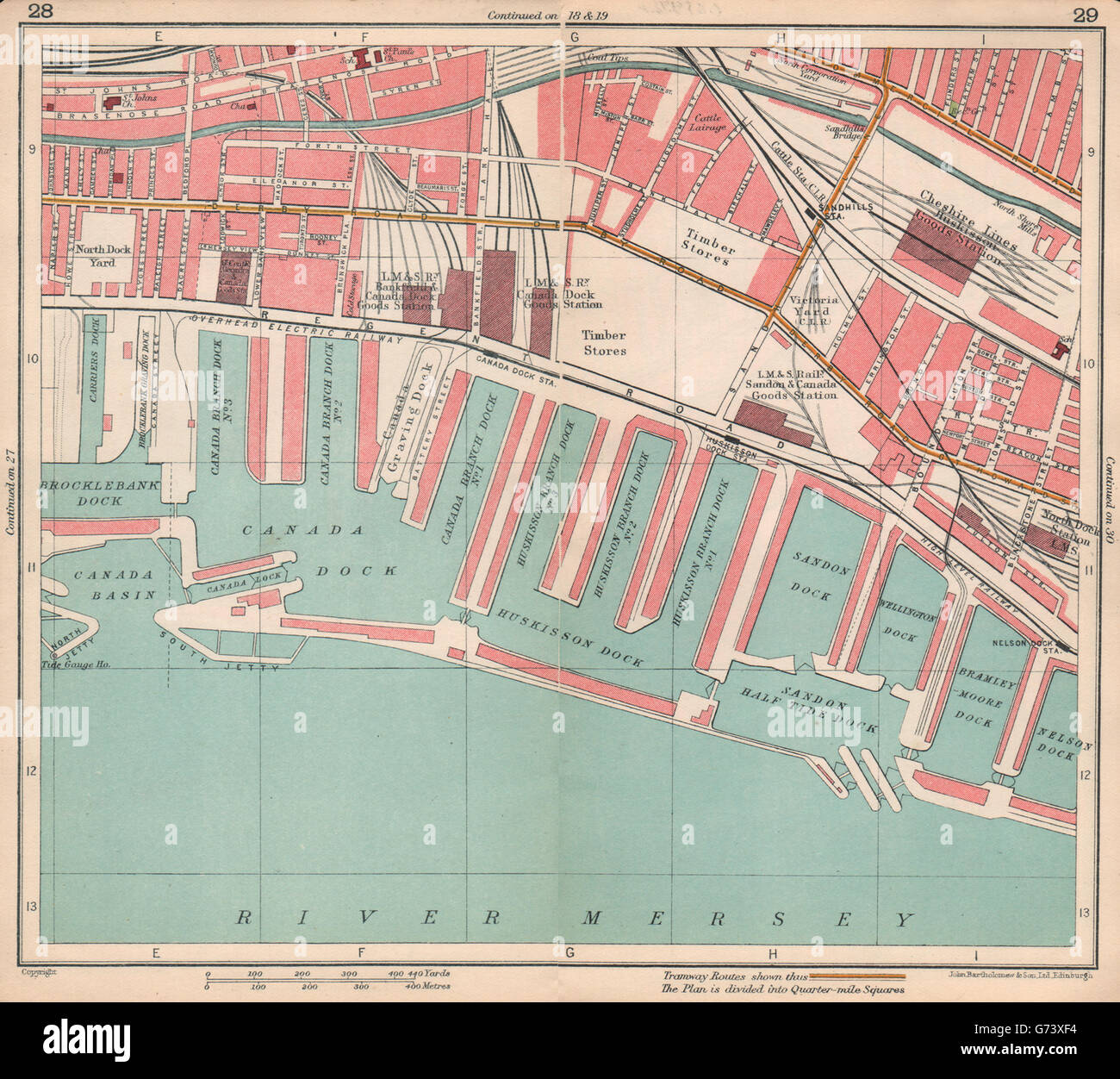 LIVERPOOL. Kirkdale Brocklebank/Canada/Huskisson/Sandon Docks, 1928 old ...
