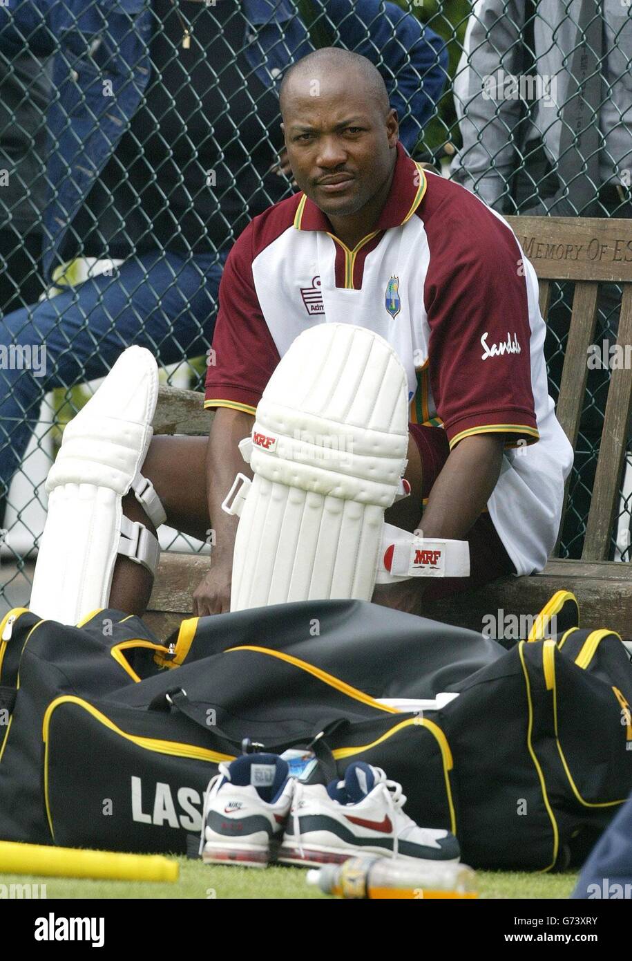 West Indies' captain Brian Lara in the nets in Birmingham before the ...