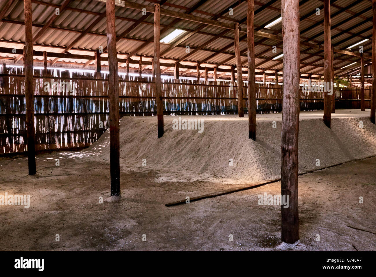 Salt farming storage shed in Samut Sakhon, Thailand Stock Photo - Alamy