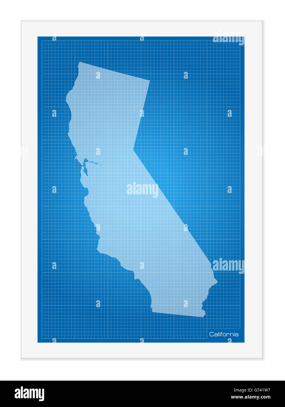 California on blueprint on a white background Stock Photo - Alamy