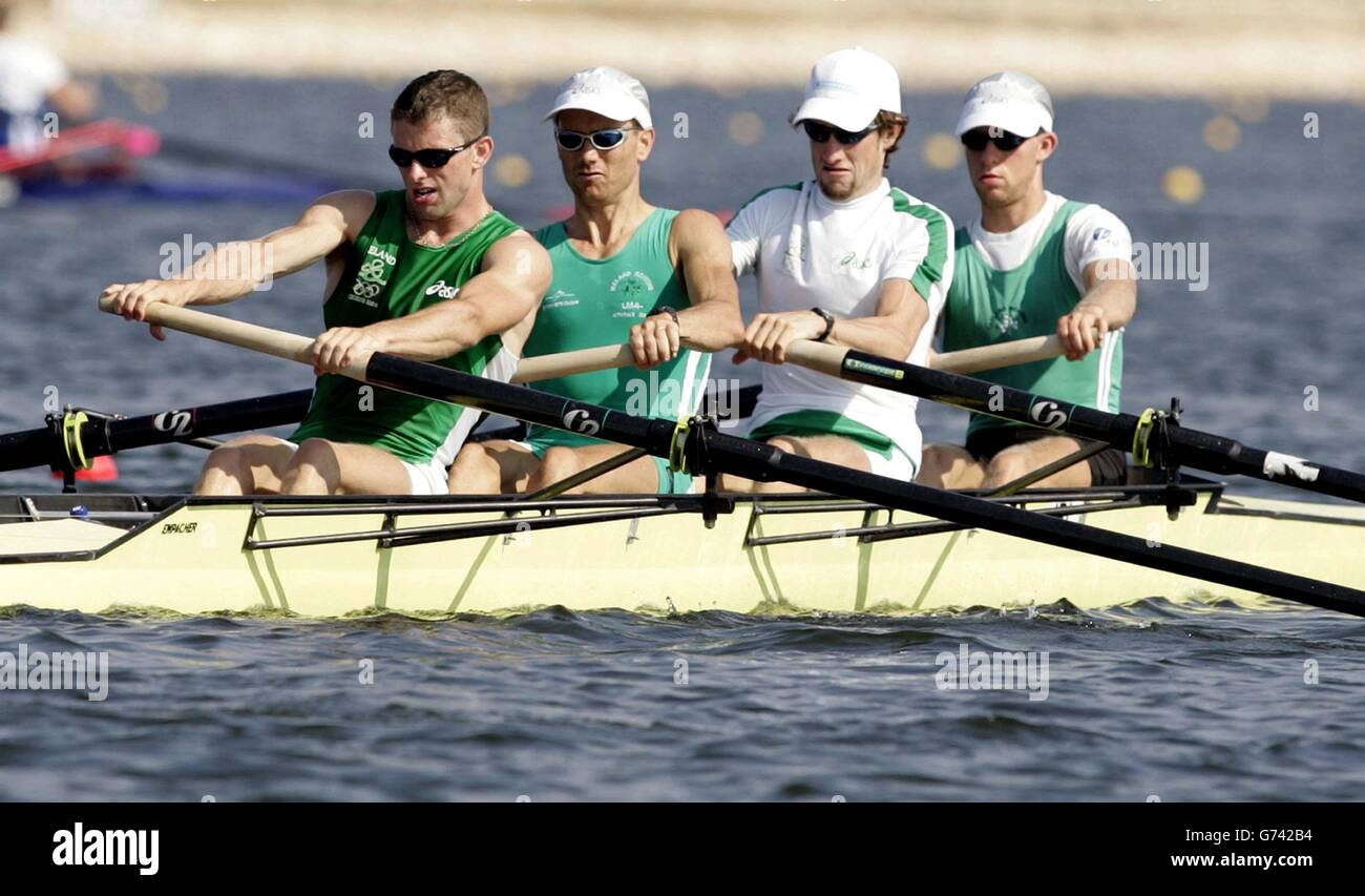 Ireland's mens Lightweigt Four rowing team (from left) Paul Griffin ...