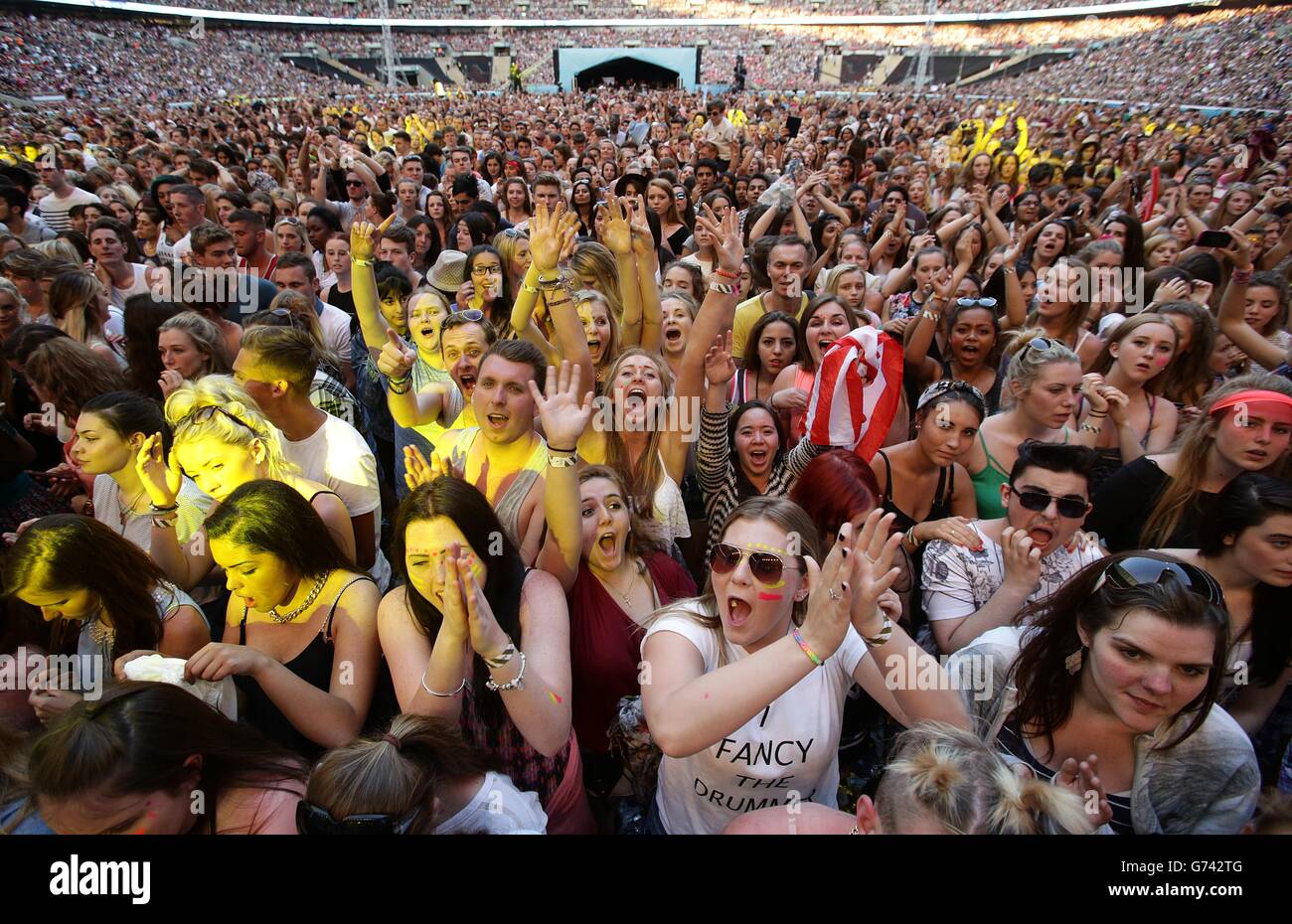 Capital FM Summertime Ball - London. Fans watch Pharrell Williams ...