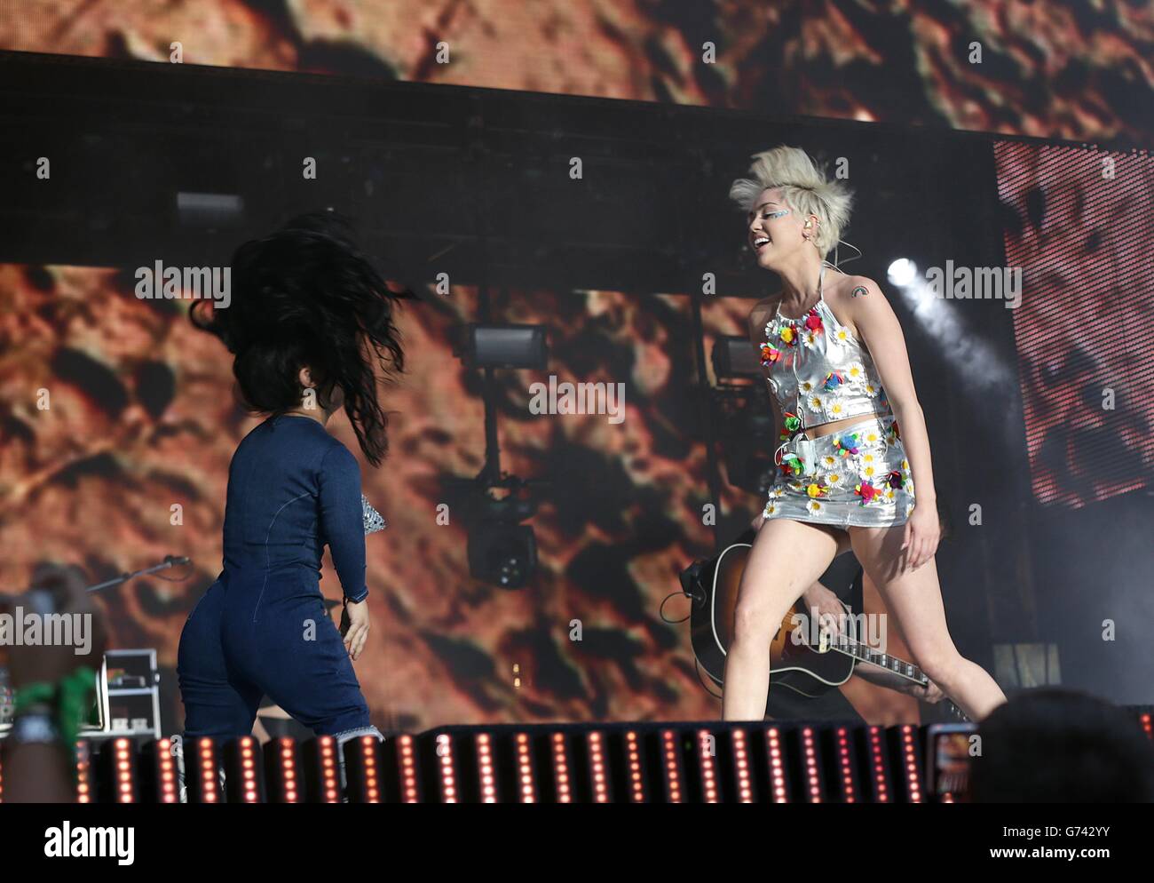 Capital FM Summertime Ball - London. Miley Cyrus performs during ...