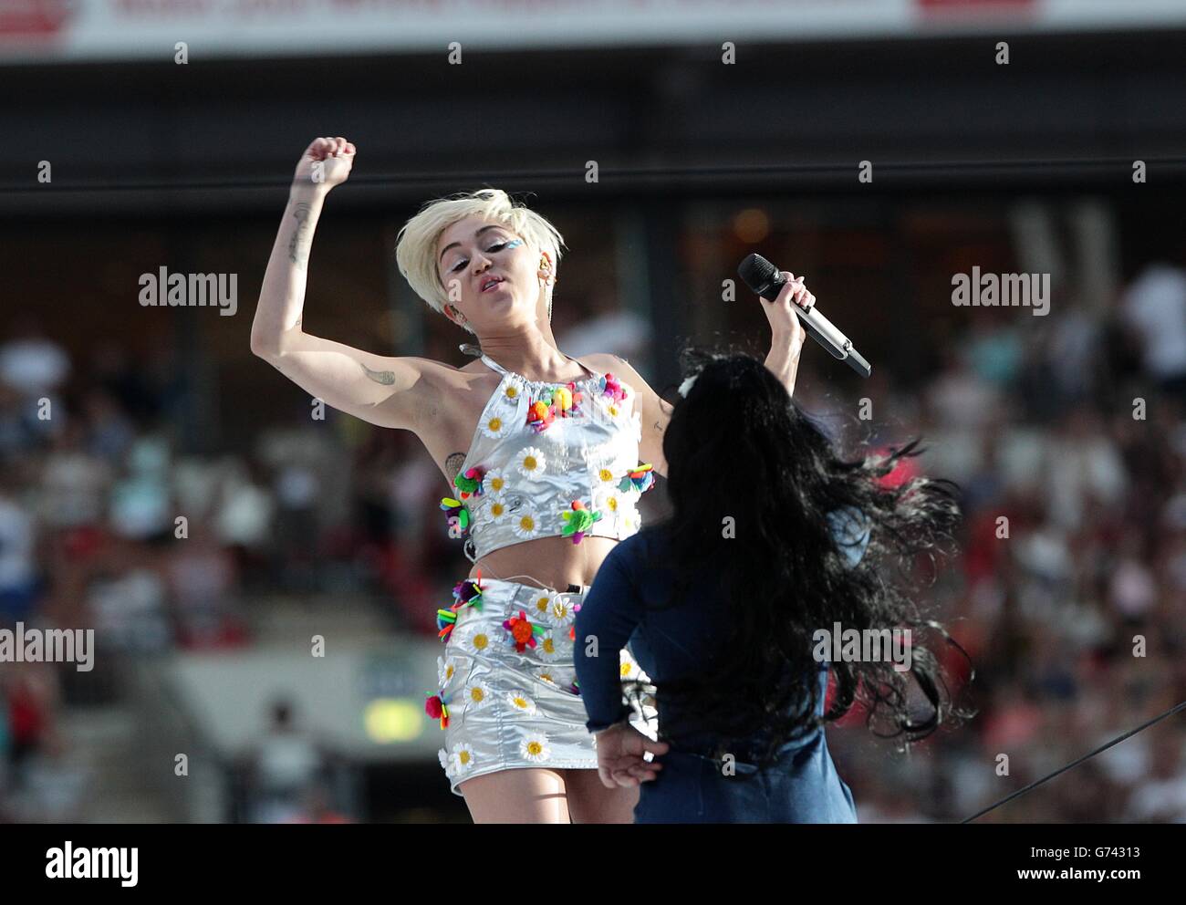 Miley Cyrus performs during Capital FM's Summertime Ball at Wembley ...