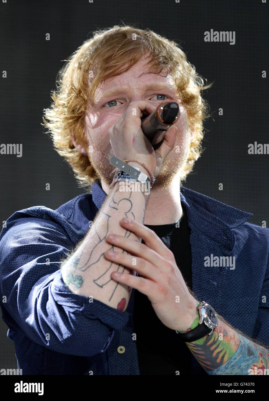 Ed Sheeran during Capital FM's Summertime Ball at Wembley Stadium ...