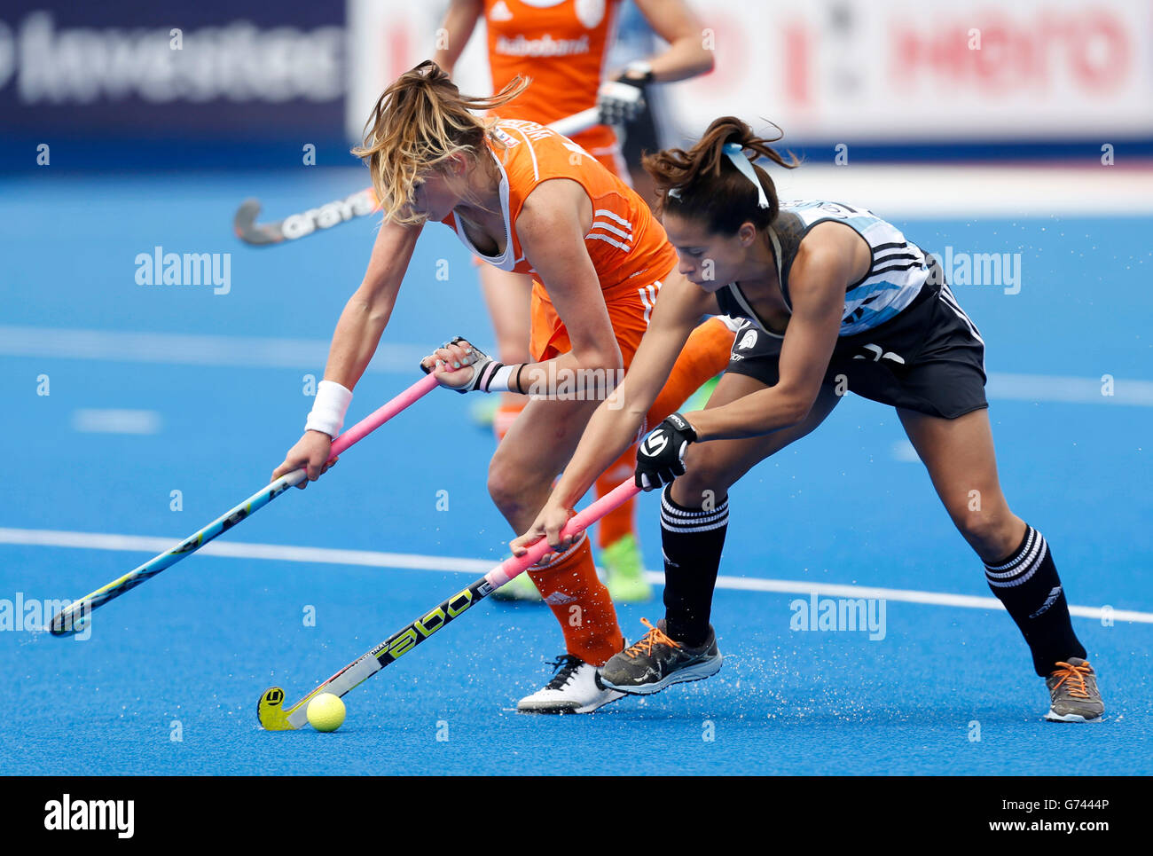Argentina's Lucina von der Heyde and Netherlands' Lidewij Welten during ...
