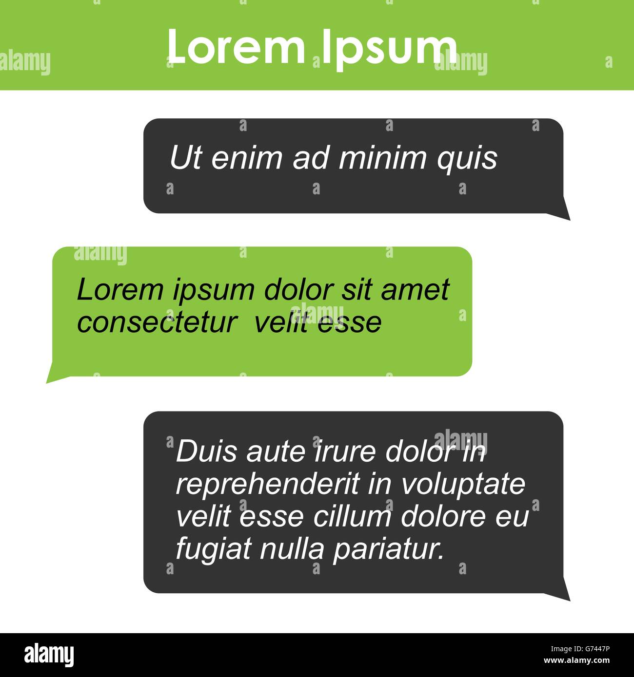 Chat bubbles with sample text Stock Vector Image & Art - Alamy