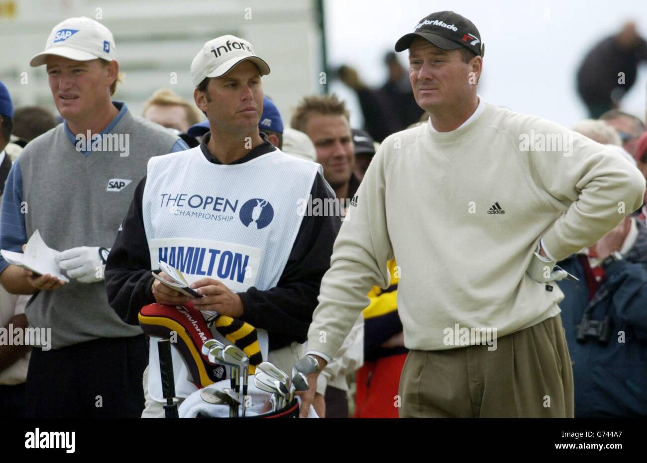 South Africa's Ernie Els (left) and USA's Todd Hamilton stand on the ...