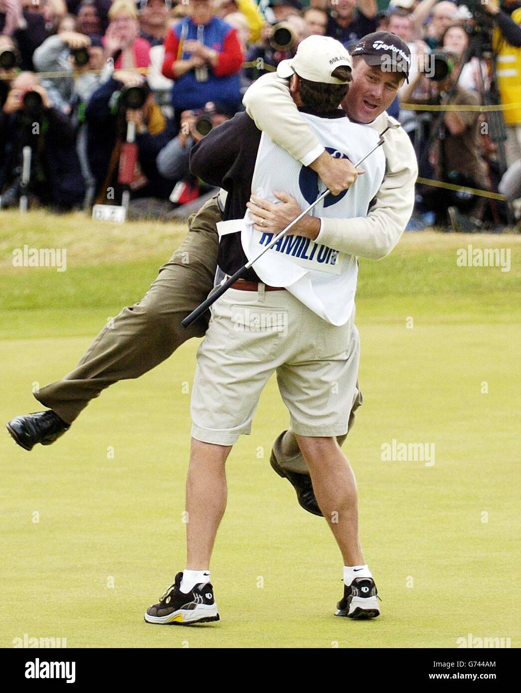 Golf open2004 action celebrating trophy todd hamilton hi-res stock ...