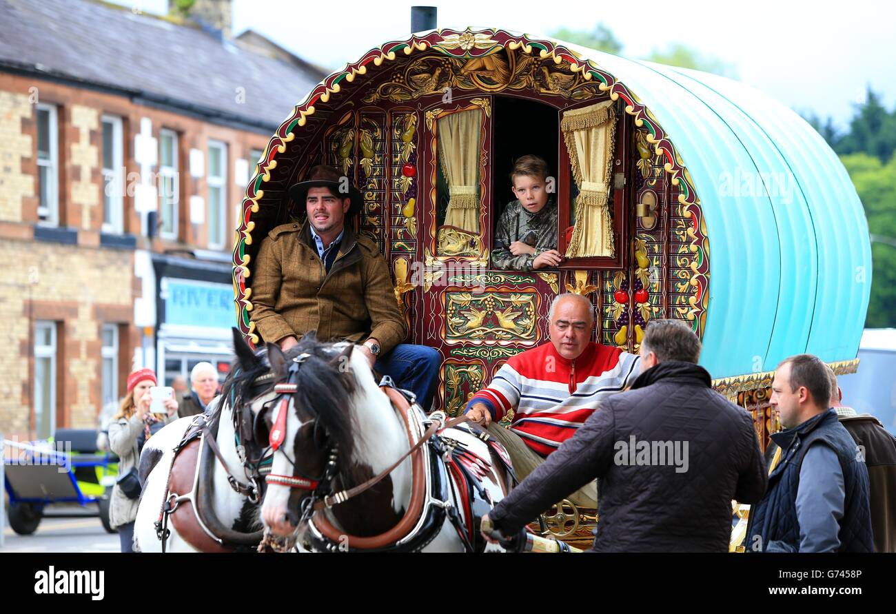 People arrive for the start of the Appleby Horse Fair, the annual ...