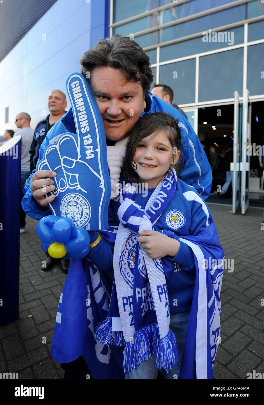 Fans show their support outside the stadium after the match Stock Photo ...
