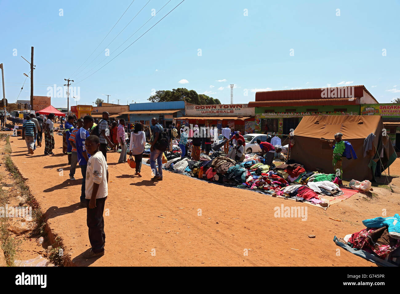 market, street trade, Solvezi, Zambia, Africa Stock Photo - Alamy