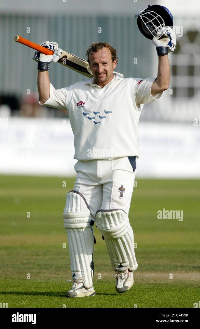 Sussex batsman tony cottey celebrates his century against kent hi-res ...