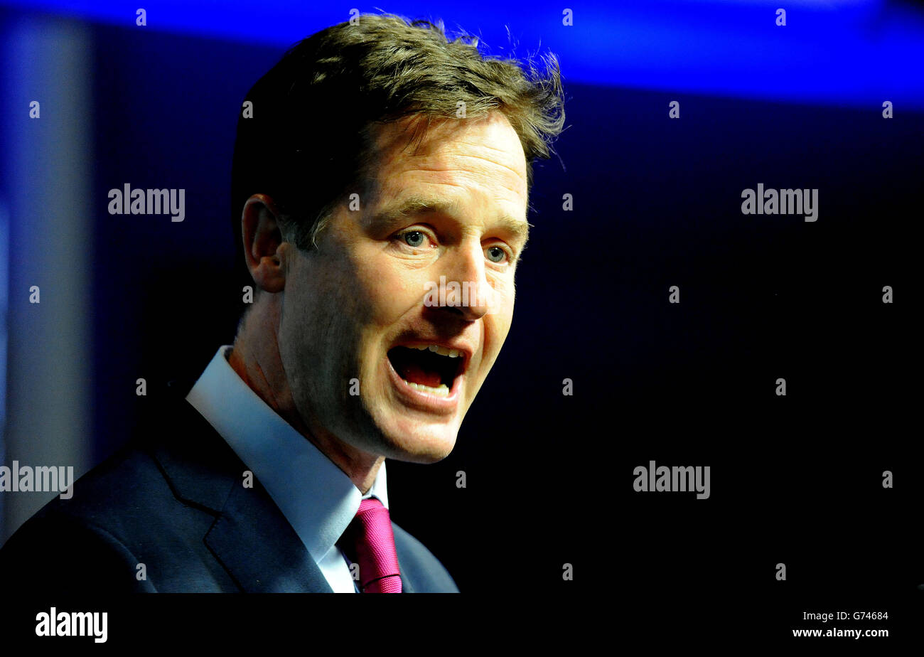 Nick Clegg speech Stock Photo - Alamy