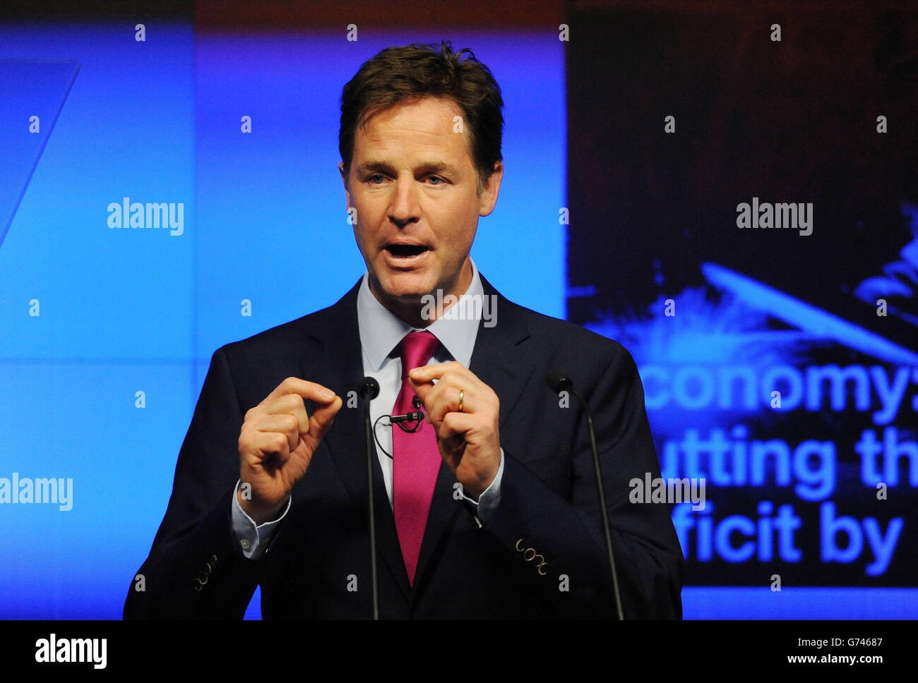 Nick Clegg speech Stock Photo - Alamy
