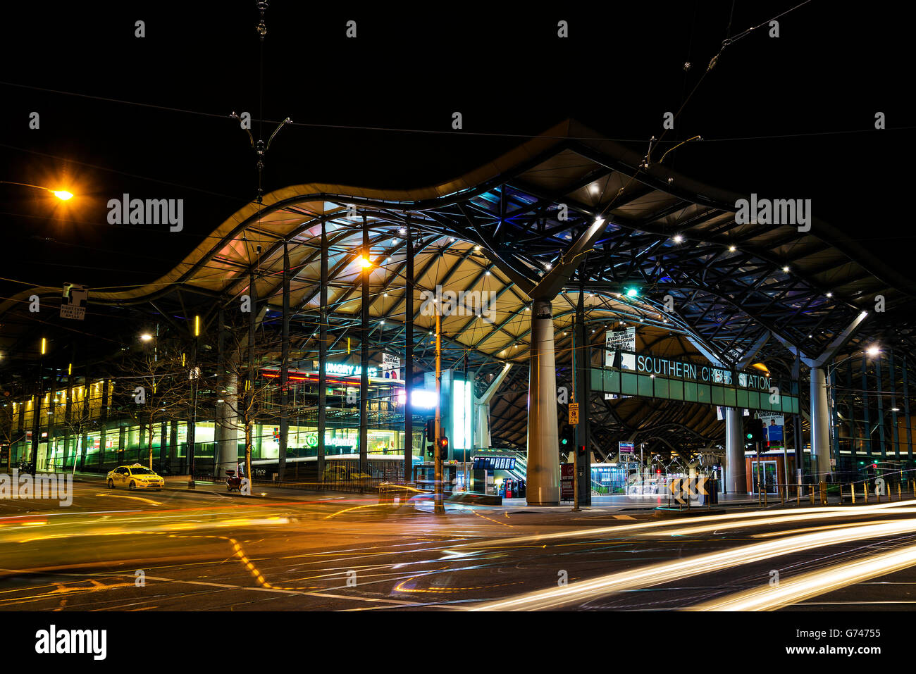 southern cross rail station exterior in central melbourne australia at ...