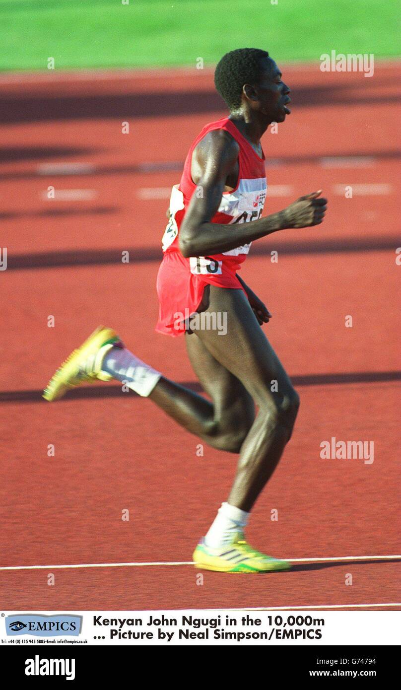 Kenyan John Ngugi in the 10,000m ... Picture by Neal Simpson/EMPICS Stock Photo - Alamy