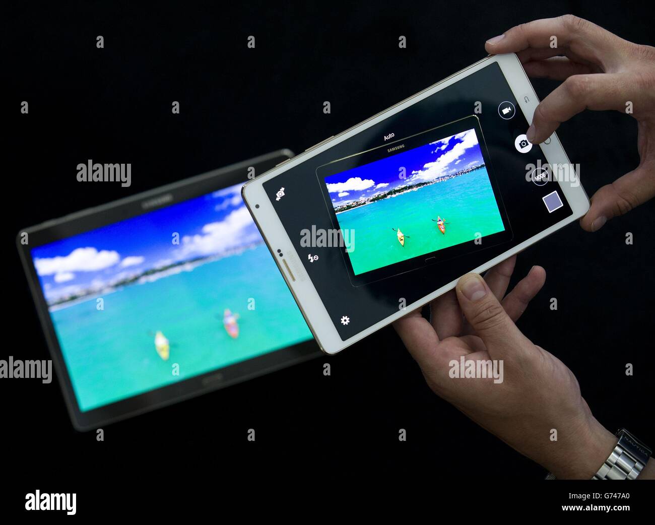 Samsung unveil their new Galaxy Tab 8.4 inch model (right) and 10.5inch ...