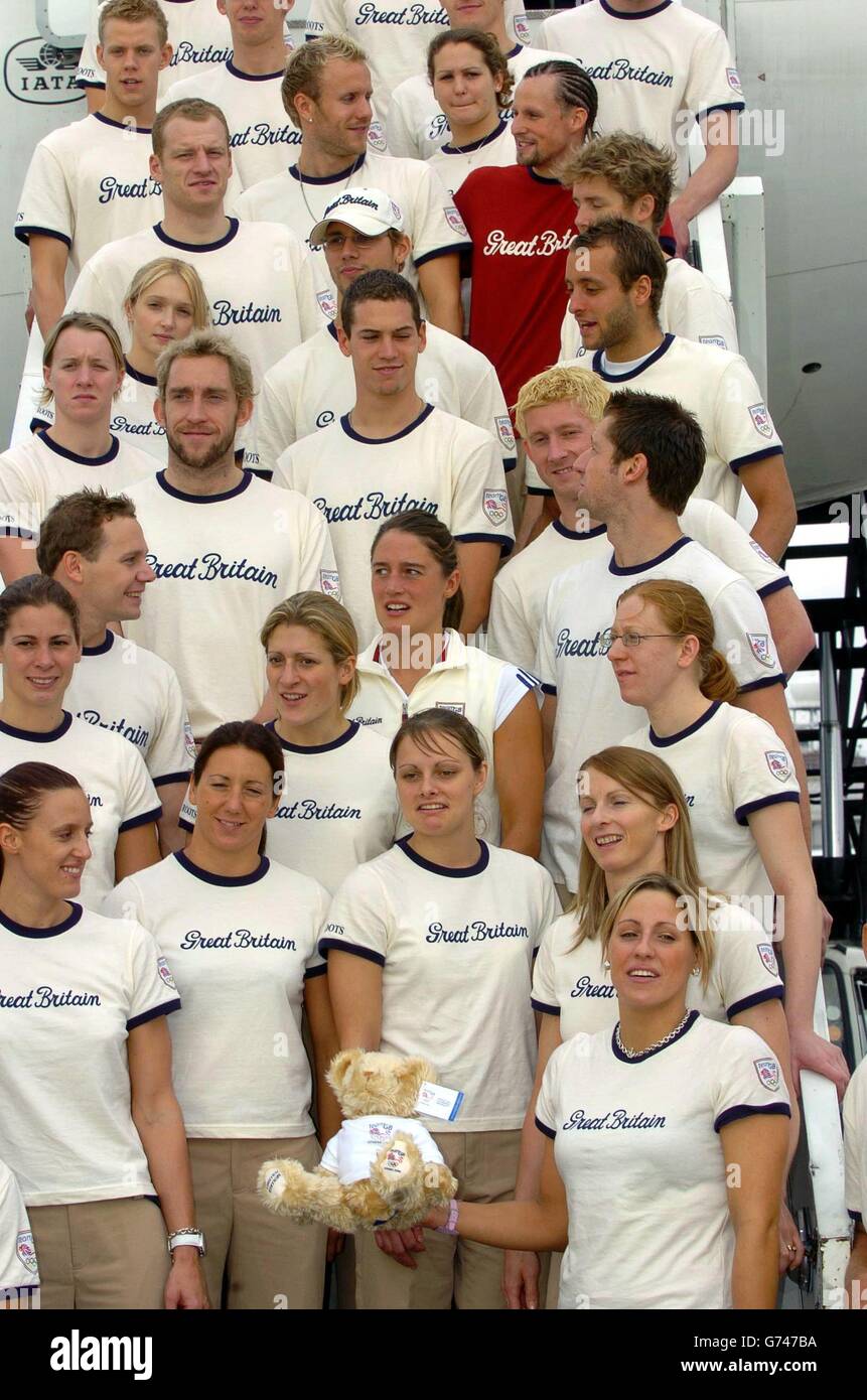 British swimming team at Heathrow Airport Stock Photo - Alamy