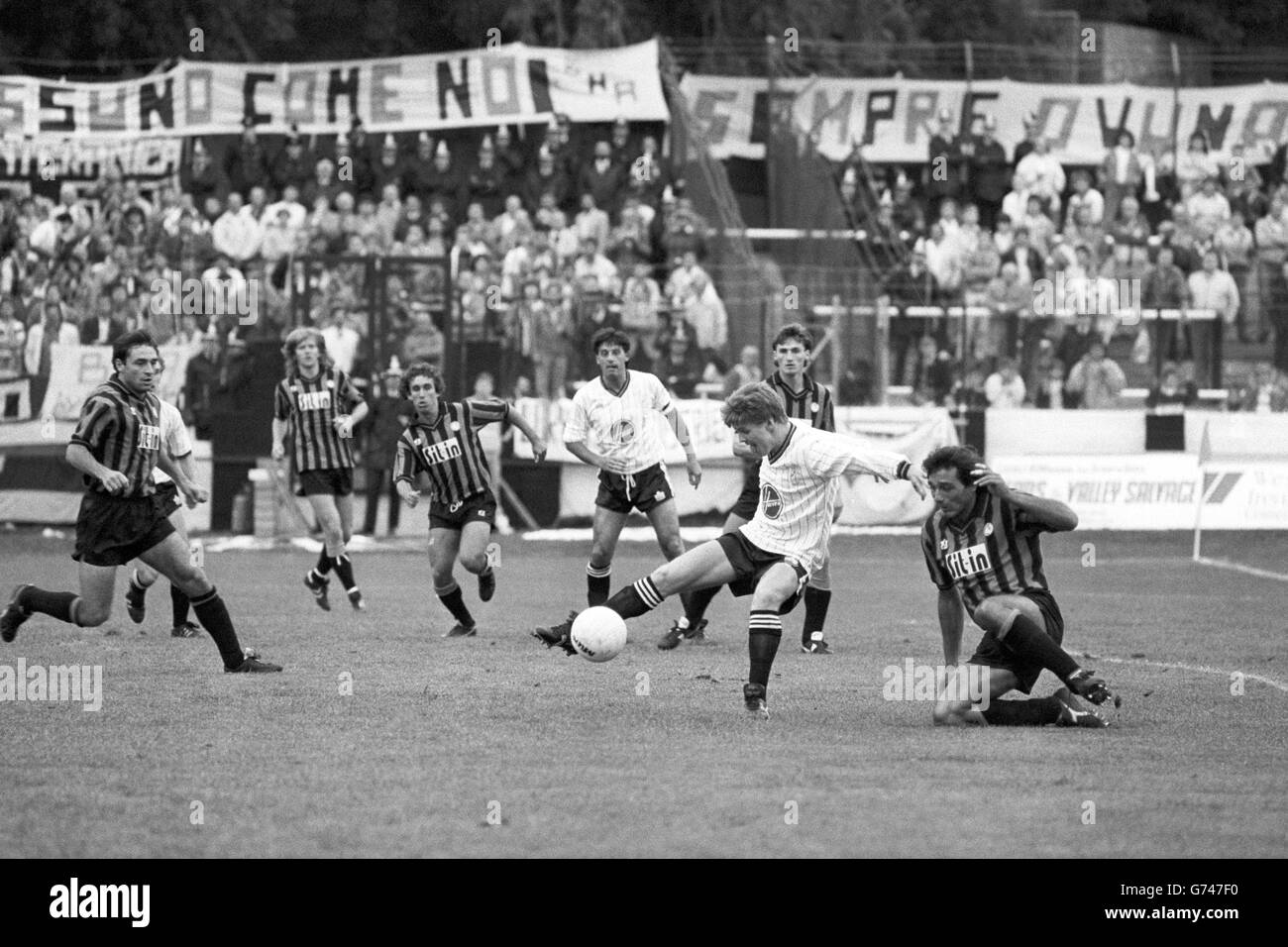Football crowd banner Black and White Stock Photos & Images - Alamy