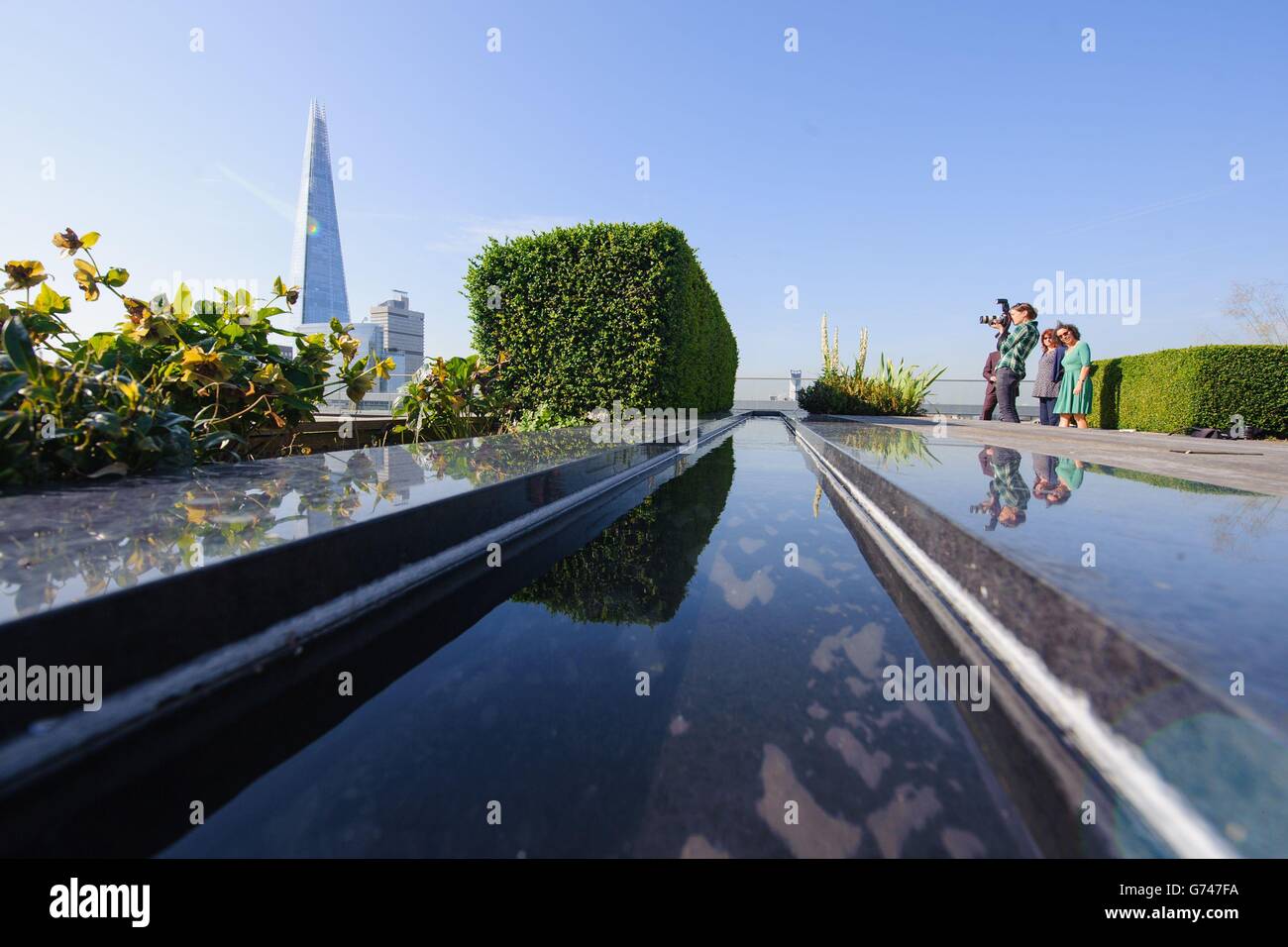 General view of the rooftop garden at Nomura, in the City of London ...