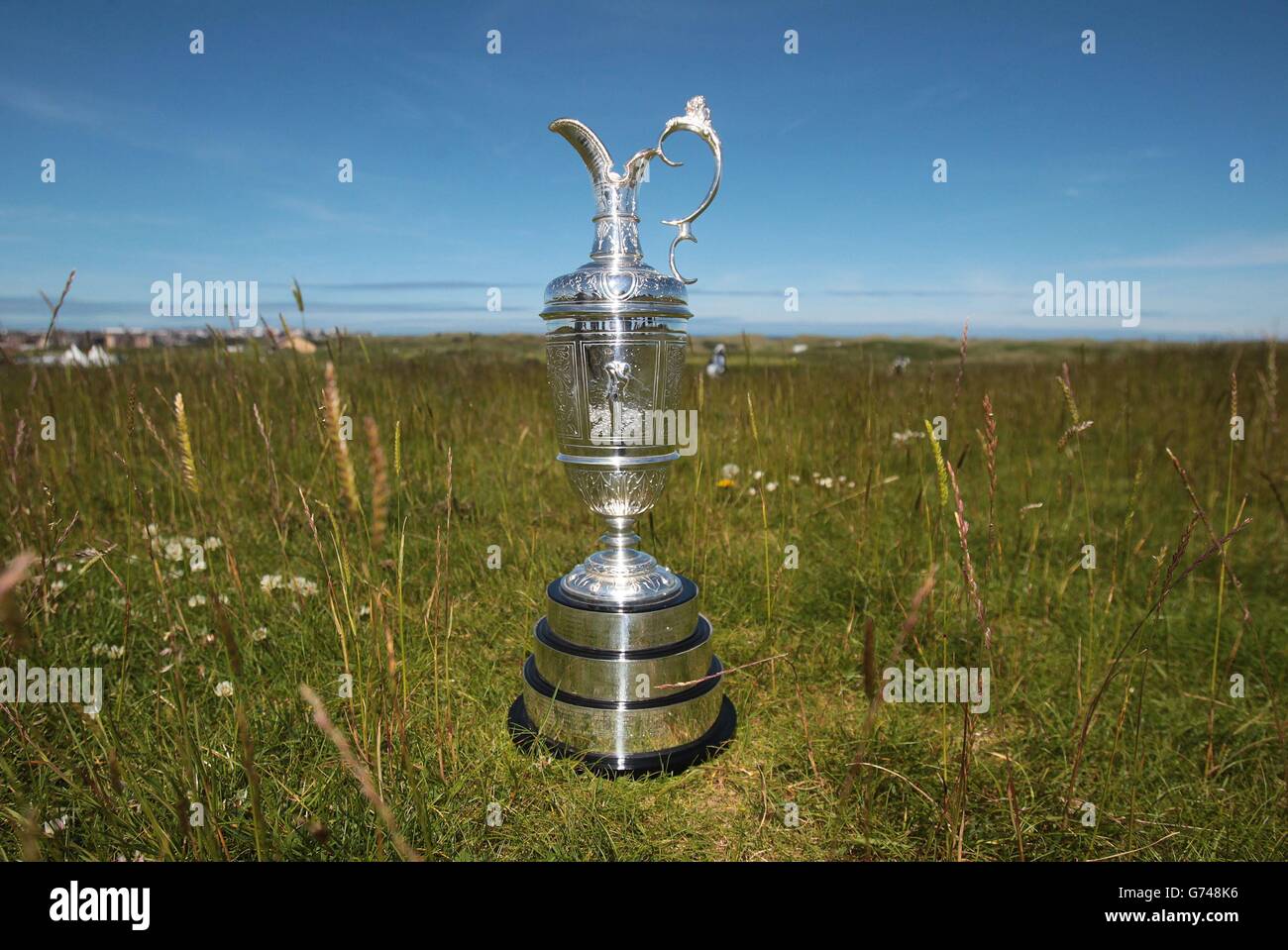 The Claret Jug during a photocall to announce that Royal Portrush will ...
