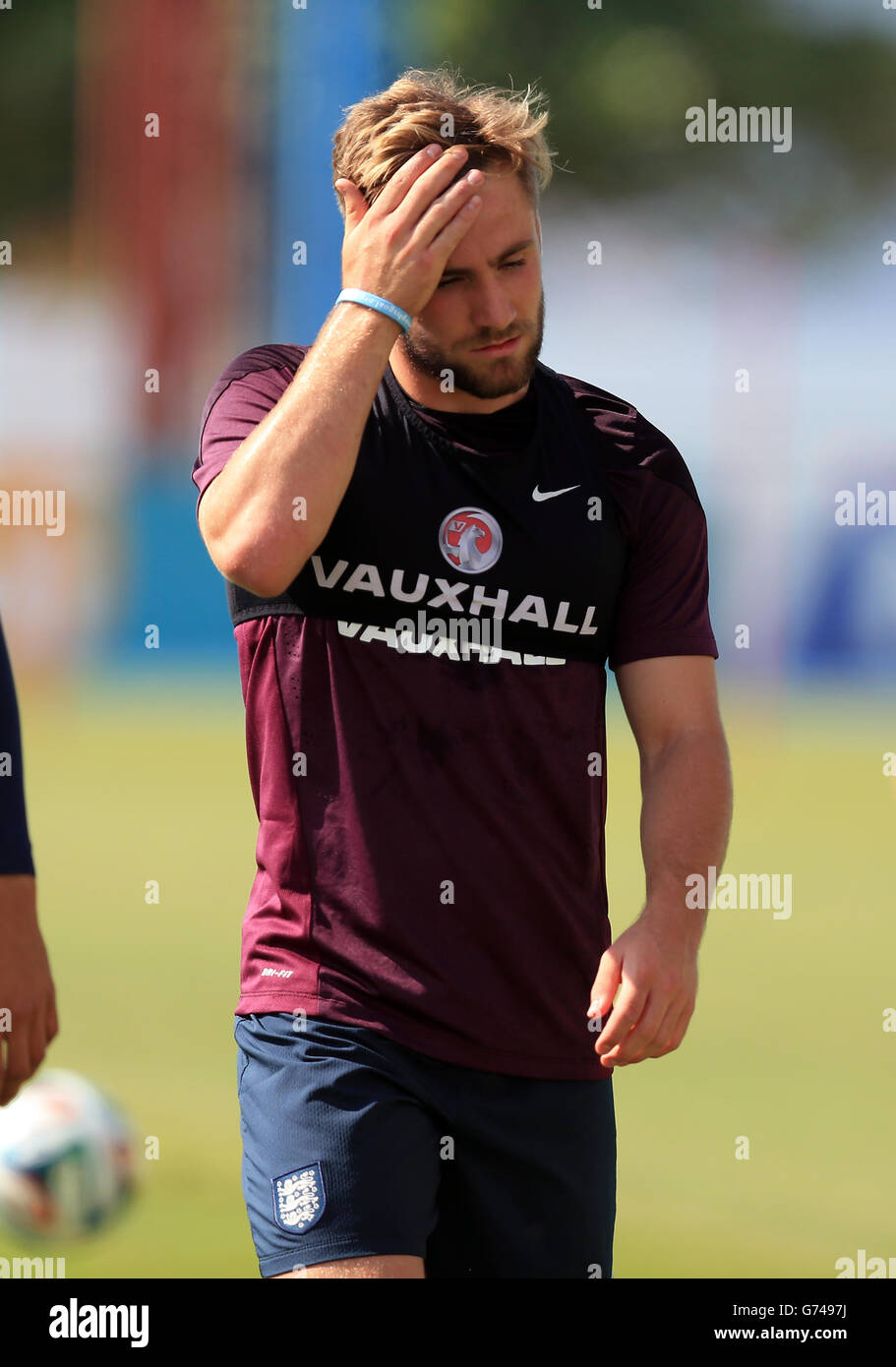 England's Luke Shaw during a training session at the Urca Military ...