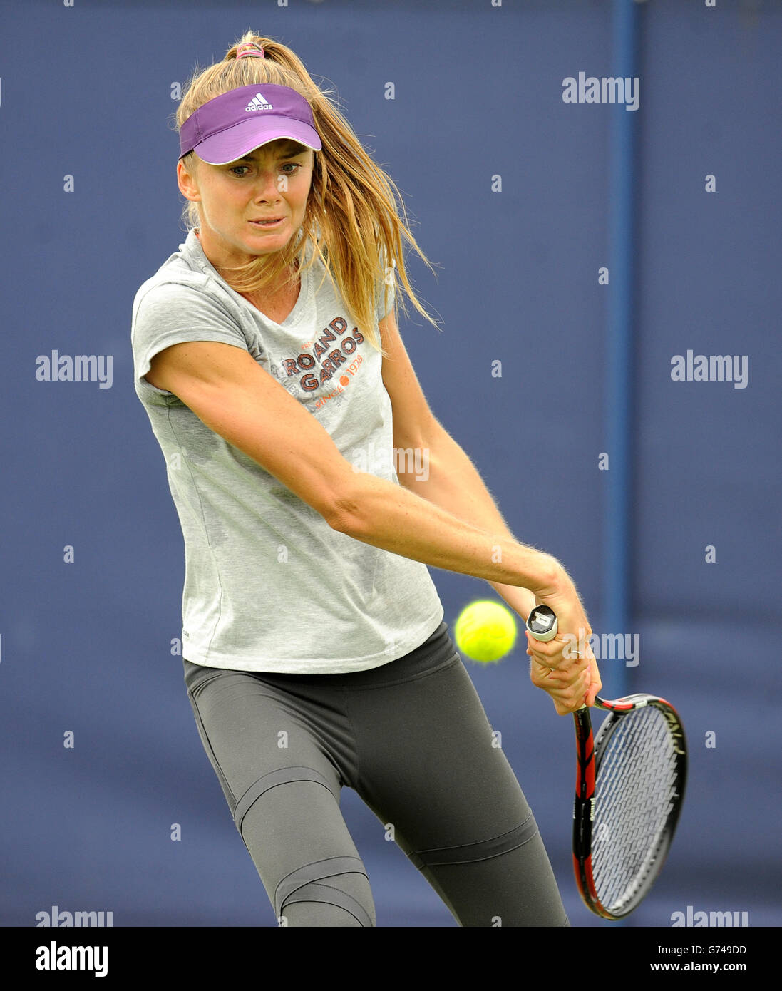 Daniela Hantuchova on the practice courts during the AEGON ...