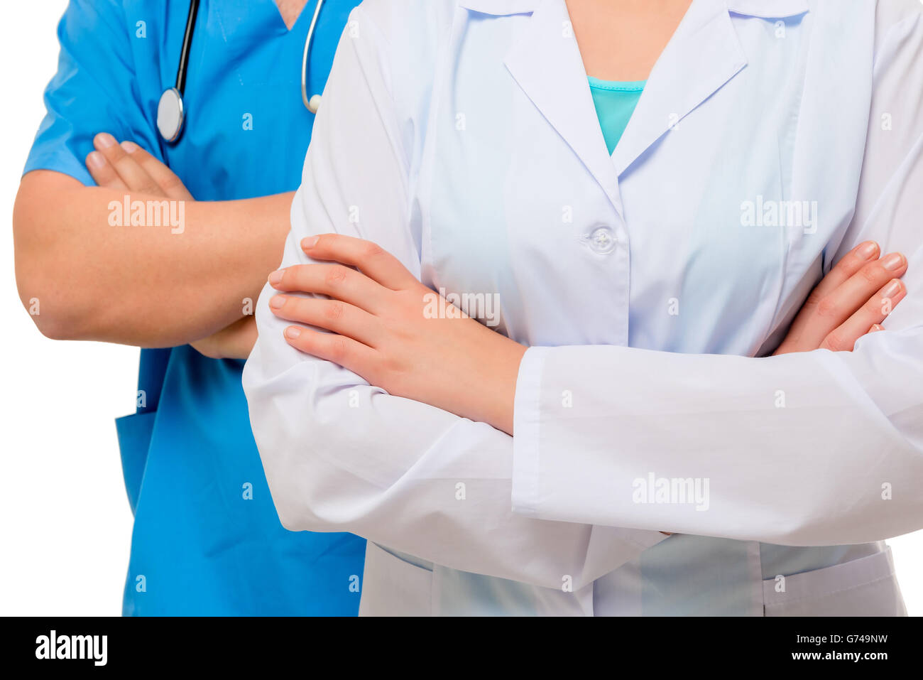 Successful confident doctor shot without face isolation Stock Photo - Alamy