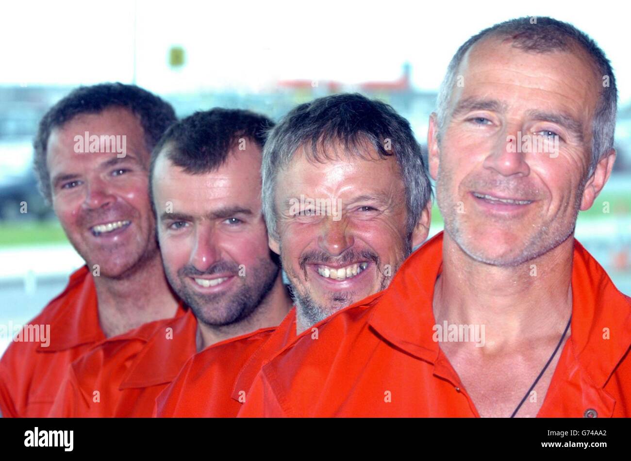 British transatlantic rowing team, (left to right) Mark Stubbs, John ...