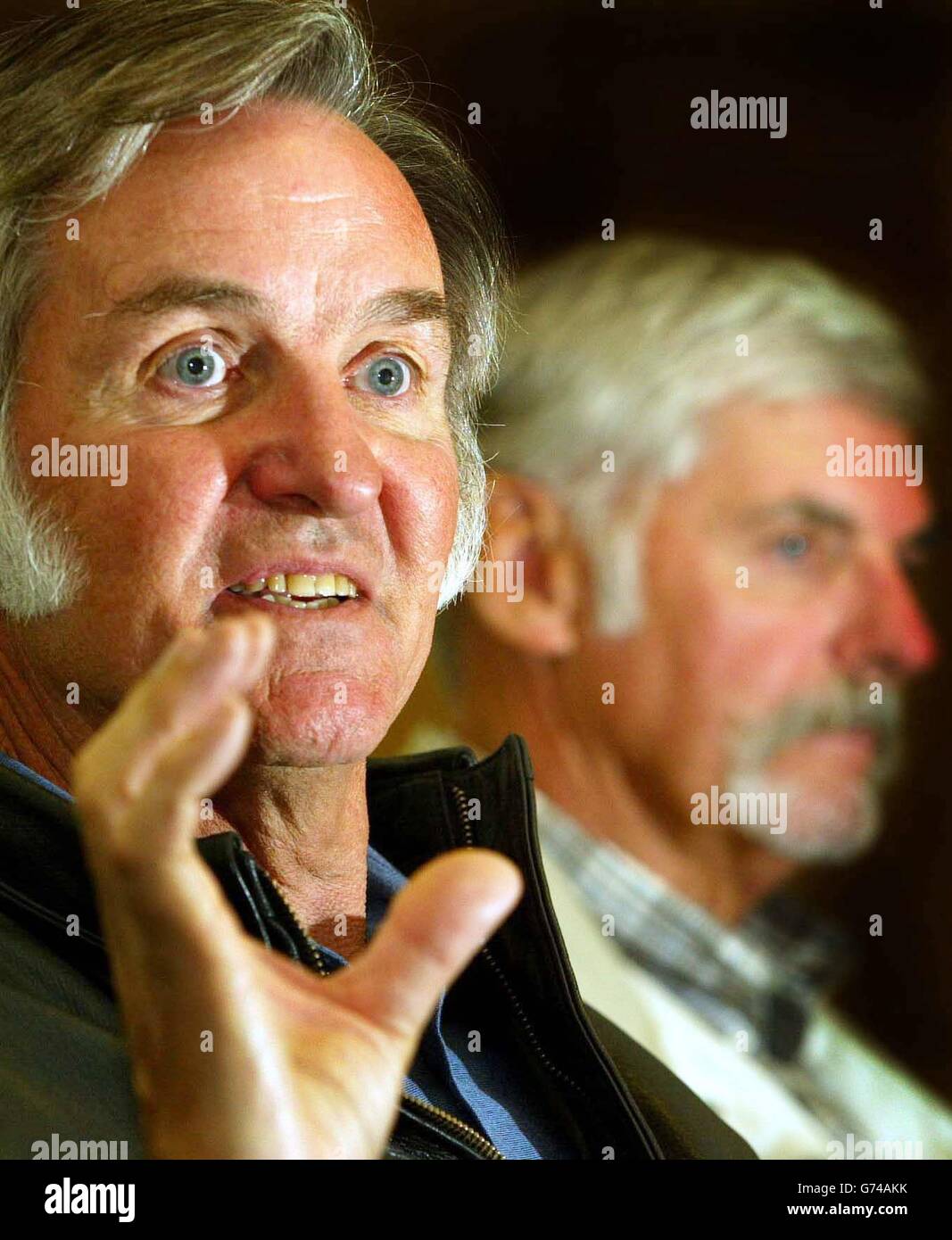 Burt Rutan (left) designer of SpaceShipOne, the privately funded space ...