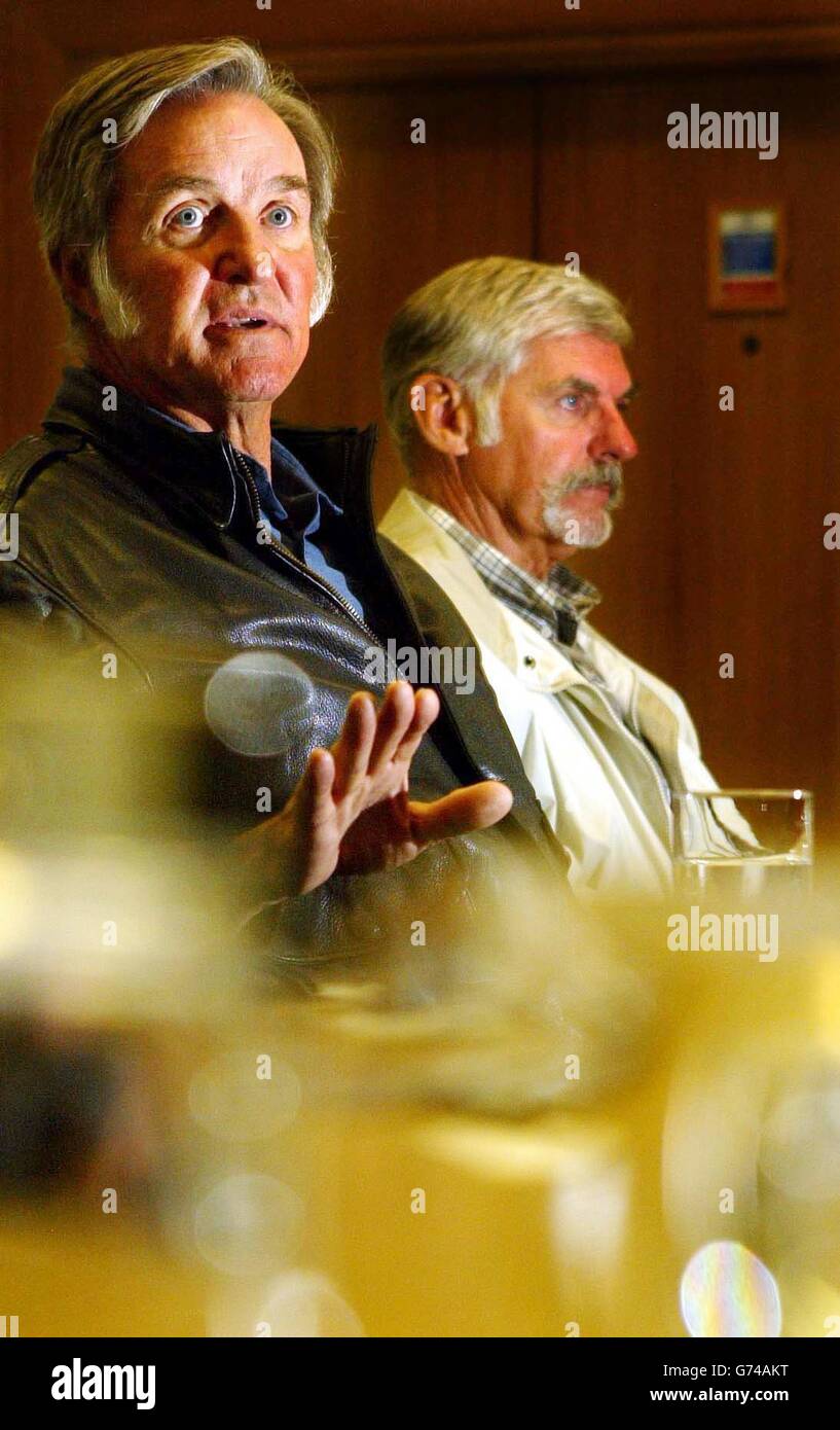 Burt Rutan (left) designer of SpaceShipOne, the privately funded space ...