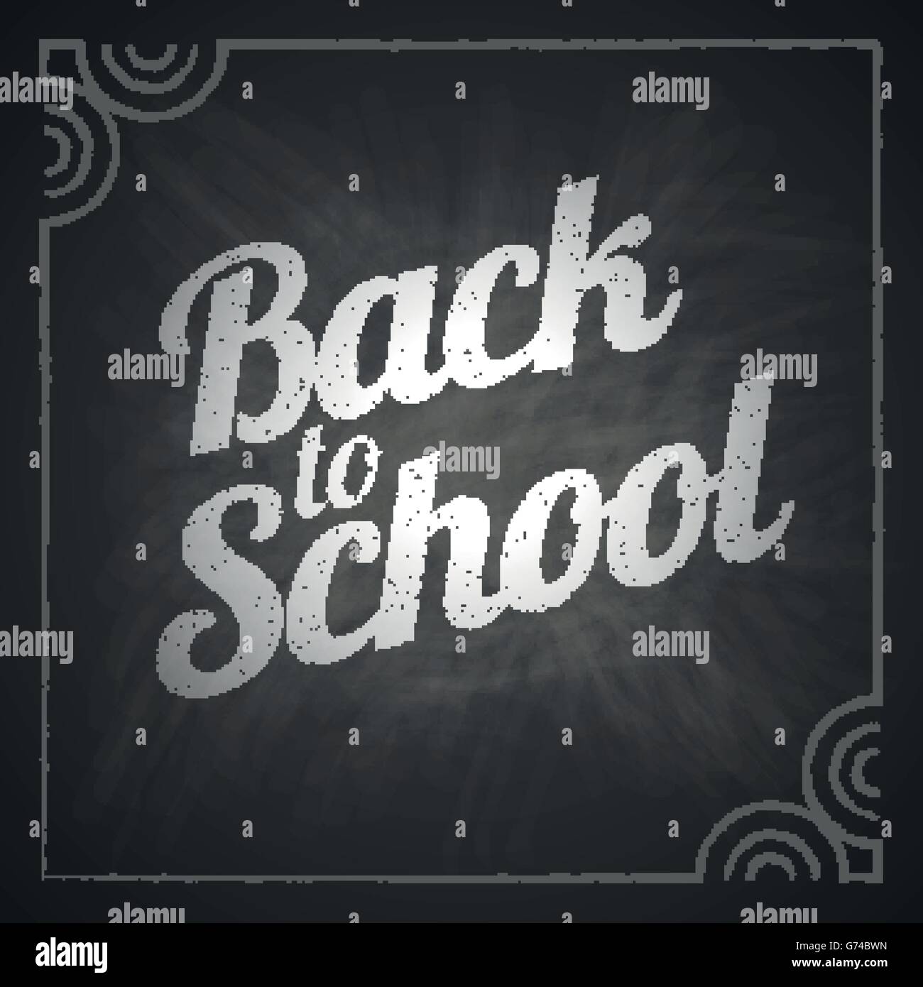Vector Back to School text on chalkboard background Stock Vector Image ...