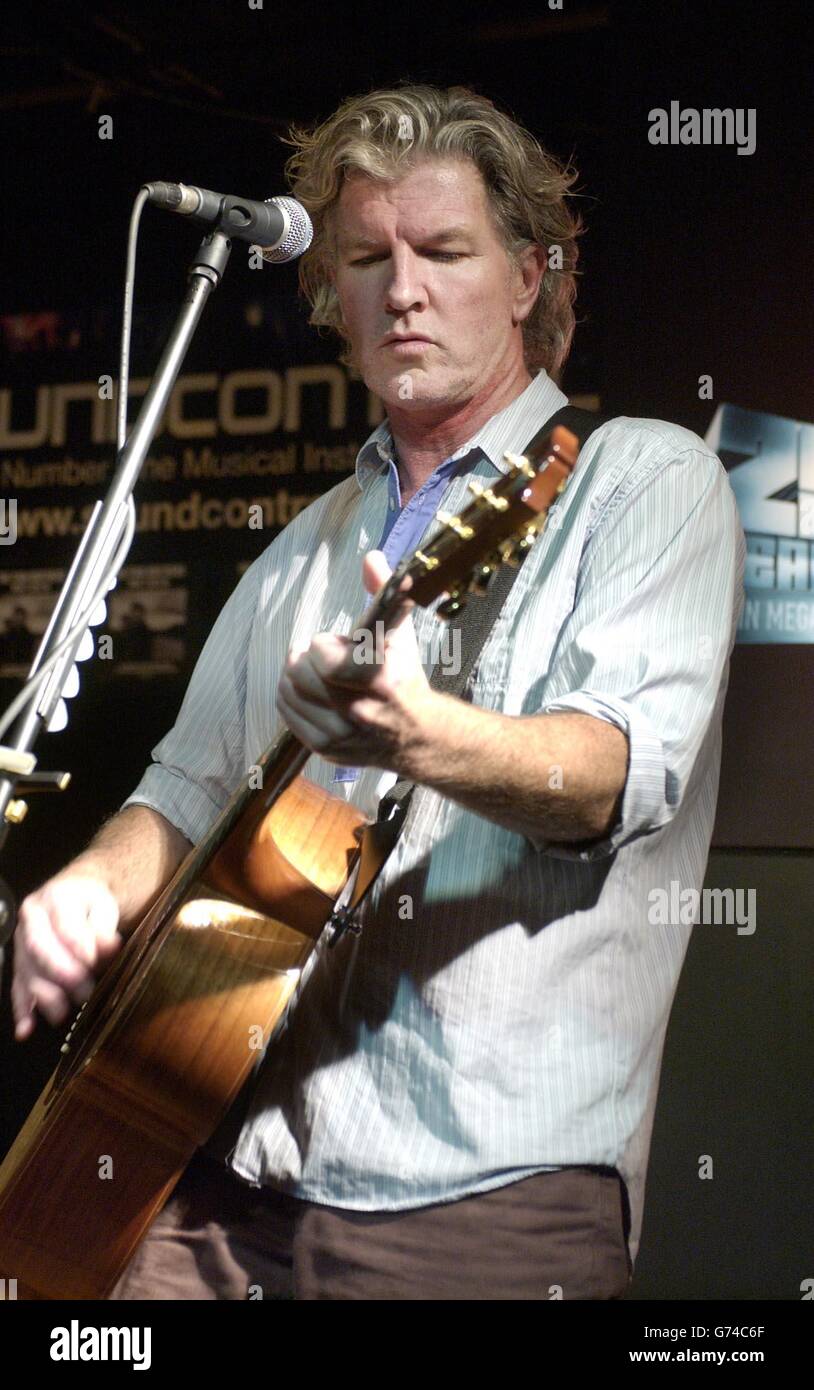 Tim Finn from Kiwi duo The Finn Brothers during an instore appearance ...