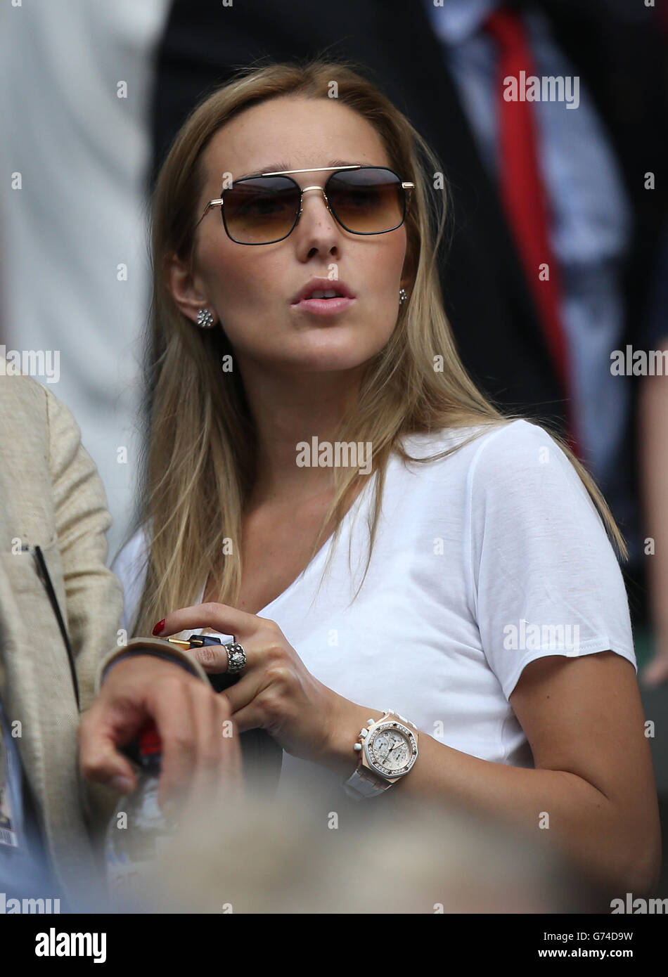 Jelena Ristic, girlfriend of Serbia's Novak Djokovic, following his ...