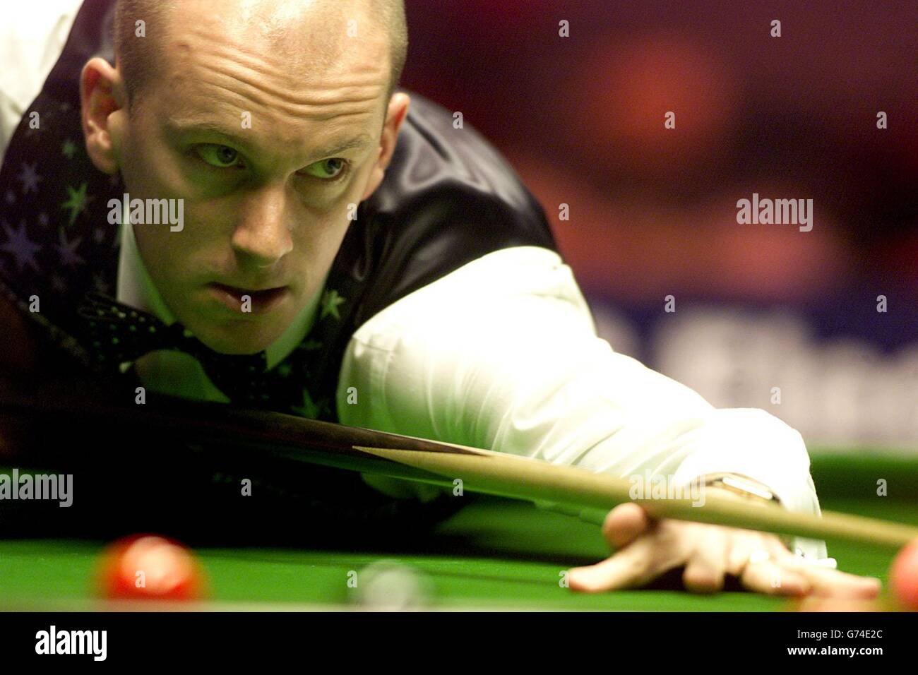 Peter Ebdon at the table against Stephen Lee during The LG Cup Final at ...