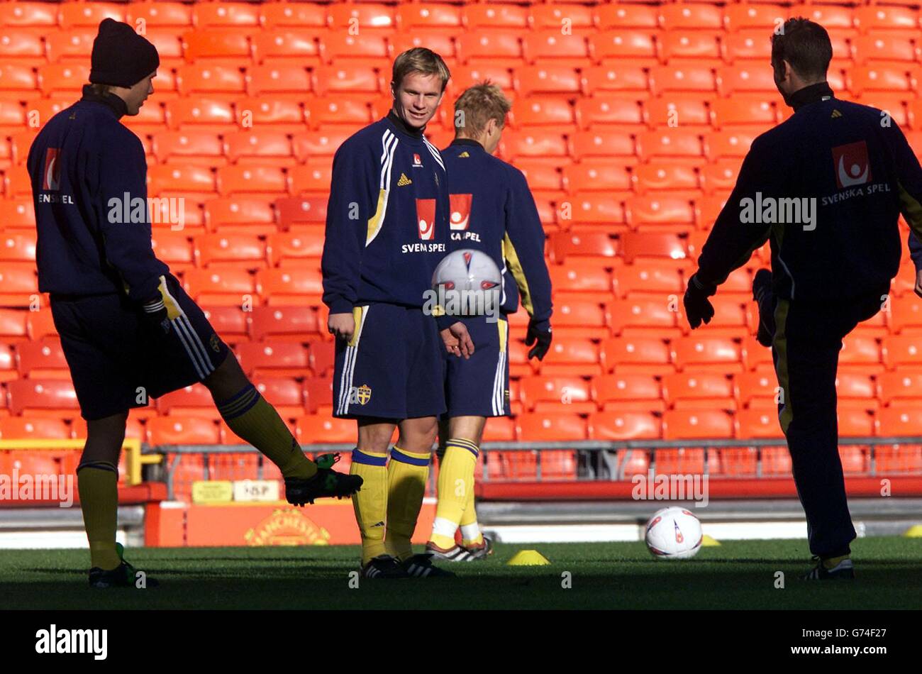 Swedish players train old trafford hi-res stock photography and images ...